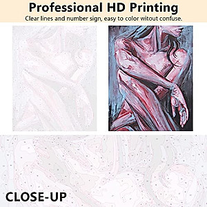 TUMOVO Girl DIY Oil Painting Paint by Number Kit for Kids Adults Beginner Grey Girl Drawing with Brushes Decor Decorations Gifts (Without Frame) 16x20 inch