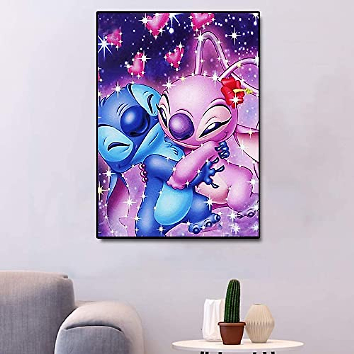 Amphol Stitch Diamond Painting Kits for Adults, DIY 5D Diamond Painting Kits for Kids Beginner, Full Drill Diamond Art for Home Wall Décor Gem Art 12 x 16 Inche