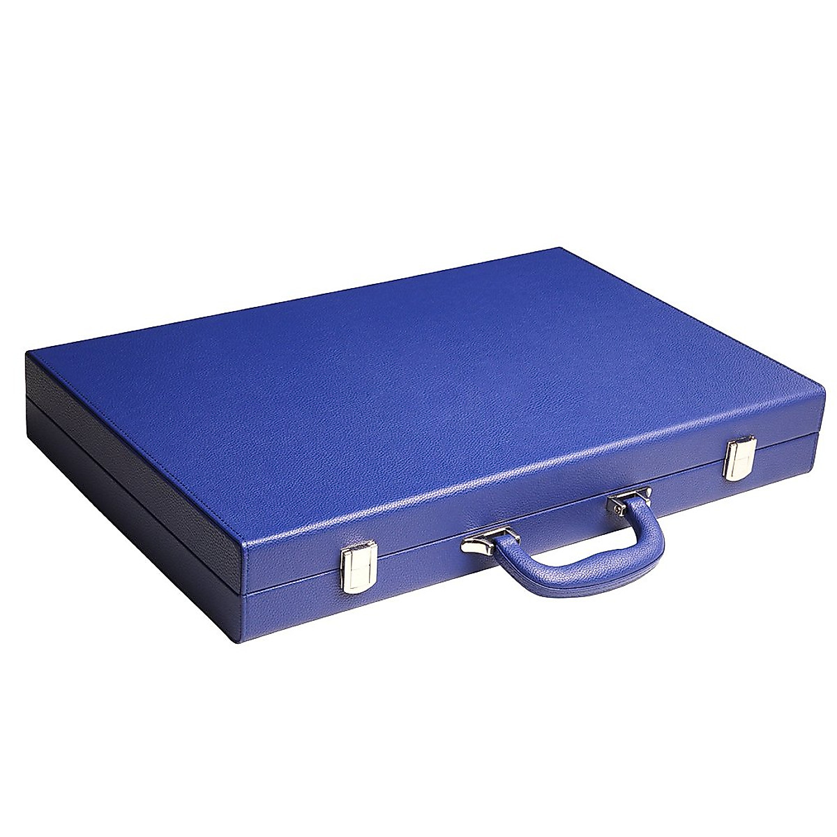 19-inch Premium Backgammon Set - Large Size - Indigo Blue Board, White and Navy Blue Points