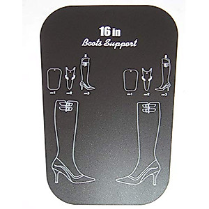 QUUPY 2 Pairs 16 Inch Long Thicken Plastic Shoe Shaper Holder Shoe Trees Stretcher Inserts Tall Boot Automatic Stand Support No Print for Women Over-The-Knee Boots Taller Boot Knee High Shoes (Black)