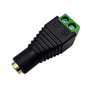 AAOTOKK 3.5mm Screw Terminal Gold Plated 3.5mm (1/8") TS Mono Female to 2 Pin Female Screw Terminal AUX Headphone Balun Solderless Converter Adapter(5-Pack/Female)