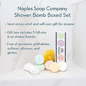 Naples Soap Company Shower Bomb Aromatherapy Variety Box, Steamer Tablets Create a Spa-Like Experience at Home with Scents, Set of 5 Shower Bombs