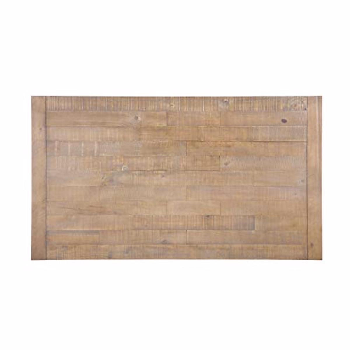 Roundhill Furniture Prato 7-Piece Dining Table Set with Cross Back Chairs, Antique White and Distressed Oak