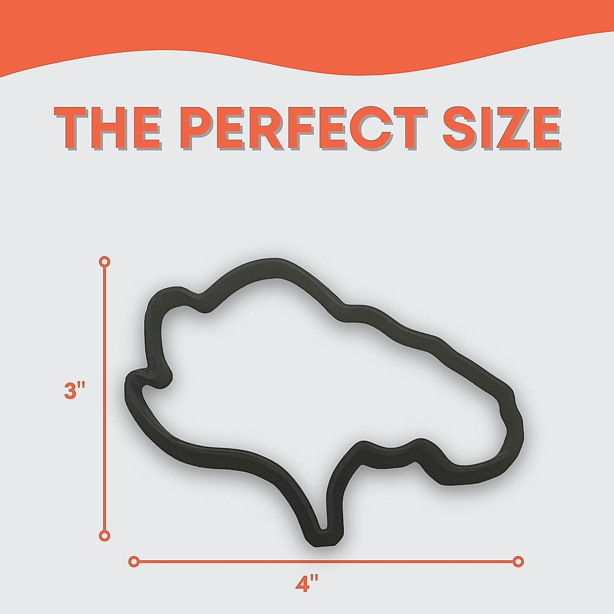 Bronco Head Cookie Cutter with Easy to Push Design, for Baby Showers, Work Events, and Birthday Celebrations (4 inch)