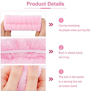 Chanaco Spa Wristband and Pink Puffy Sponge Makeup Headband Set for Face Washing, Skin Care, Teen Girl Gifts