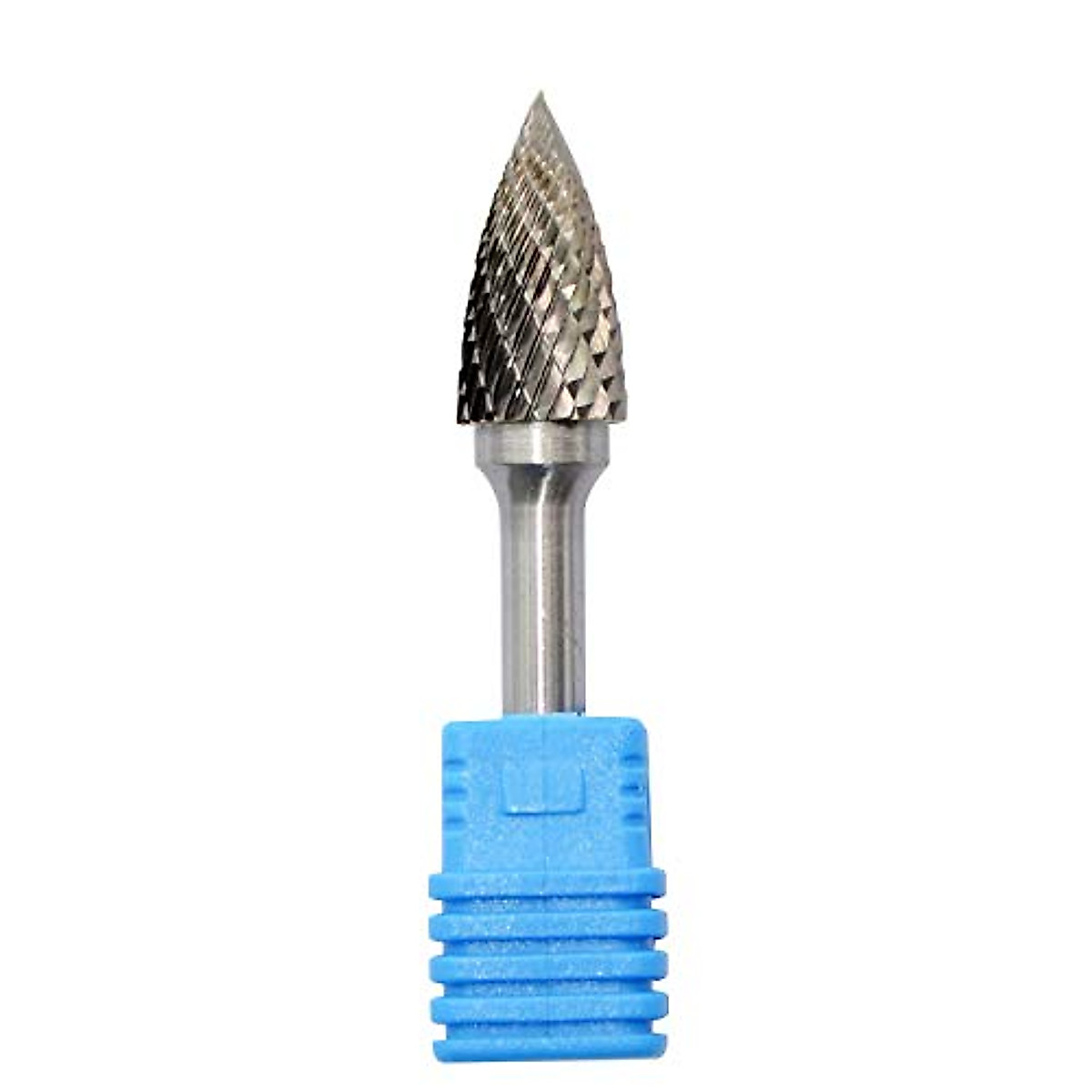 SG-5 Tungsten Carbide Burr Rotary File Pointed Tree Shape Double Cut with 1/4''Shank for Die Grinder Drill Bit