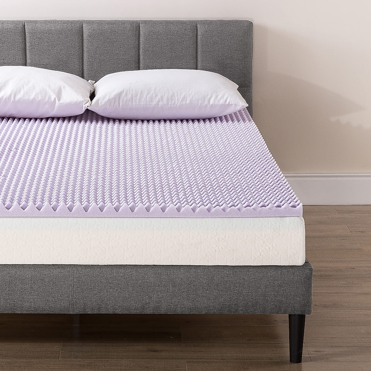 Best Price Mattress 1.5 Inch Egg Crate Memory Foam, Soothing Lavender Infusion, Twin Mattress Topper (ECMF-LV1.5T)
