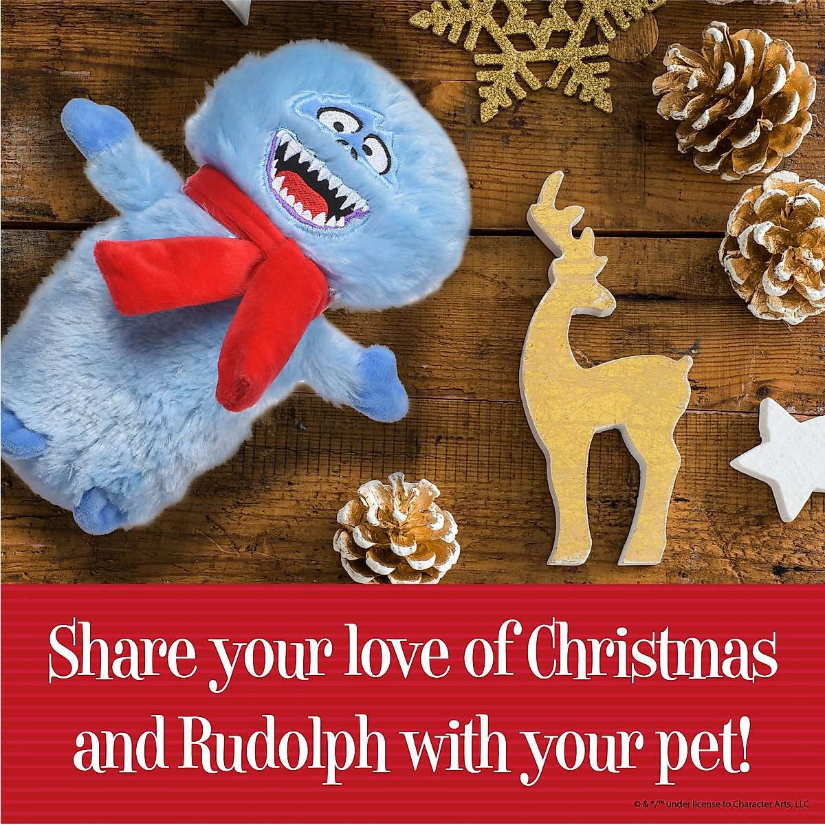 Rudolph The Red Nosed Reindeer Bumble Bobo Body Plush Dog Toy | Large Plush Dog Toy Squeaky Dog Toy from Christmas Dog Toy, Dog Chew Toy | Large 12 inch Long Dog Toy