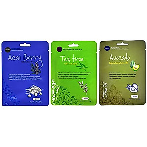 Celavi Essence Facial Sheet Face Mask Variety Set Classic Authentic Korean Moisturizing Skincare (12-Packs)