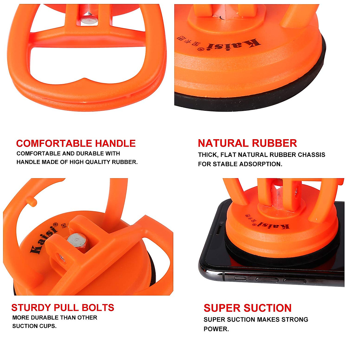 Kaisiking 2 Pcs Car Dent Puller, Suction Cup Dent Puller, Powerful Dent Removal Tool Kit for Car Body Dent Repair, Glass, Screen, Tiles and Mirror Moving