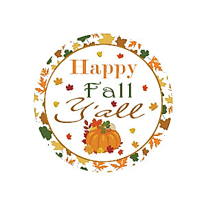 Happy Fall Y'all Stickers,2 Inch Pumpkin Autumn Floral Thank You Labels,Thanksgiving Stickers for Party Favors Envelope Seals & Goodie Bags(500 Total Labels)