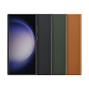 SAMSUNG Galaxy S23 Ultra Leather Phone Case, Premium Protective Cover w/Front and Back Protection, Soft Grip, US Version, EF-VS918LGEGUS, Green