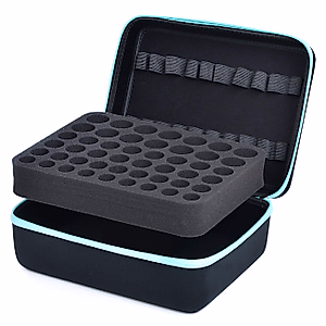 BES CHAN Essential Oil Carrying Organizer Storage Case (Carry Handle On Top) Holds 48-68 Small Bottle Box/Roller Bottles for 5ml 10ml 15ml 20ml 30ml /1oz with Free Writable Labels Opener