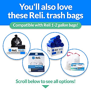 Reli. Small Trash Can with Lid, 1.3 Gallon (5 Liter) | Stainless Steel (White) | Small Bathroom Trash Can | Step Pedal Garbage Bin with Removable Bucket, Kitchen | Rectangular Metal Bin