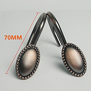 Shower Curtain Rings Hooks Bathroom Home Shower Decorative Rod Rustproof Metal Clips 12Set / Pack Metal Ball Style