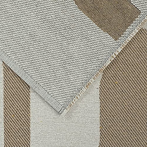 LIVEBOX Abstract Geometric Rug 2' x 3' Washable Small Bathroom Rugs Modern Khaki Cotton Woven Door Mat Concise Reversible Carpet for Bedroom Hallway Entryway Laundry Room