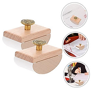 STOBOK 2pcs Ink Absorber Antique Desk Wooden Desk Office Stamps Desk Blotter Antique Ink Blotter Wood Ink Blotter Ink Absorption Tools Ink Seal Stamp Portable Ink Blotter Swing Notepad