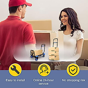 Hand Trucks Heavy Duty Foldable 400LB Load Carrying,Convertible Hand Cart with Retractable Handle,Collapsible Hand Truck with 4 Rubber Wheels, for Luggage/Travel/Personal/Mobile/Office Use.