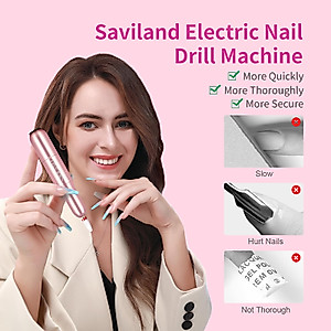 SAVILAND Electric Nail Drill - Electric Nail File Efile Nail Drill Professional Manicure with 6PCS Nail Drill Bits