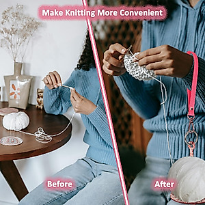 MiiMoo Wrist Yarn Holder - Portable Yarn Holder with Wrist Strap, Yarn Organizer for Knitting & Crocheting, Ideal Gift for Craft Lovers (Pink)