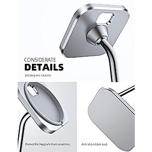 Lamicall Phone Stand for MagSafe Charger - Adjustable Aluminum Charging Holder Dock Cradle for Desk 360° Rotation, Compatible with Apple iPhone 14 Plus 13 12 Mini, Pro, Pro Max[MagSafe Not Included]