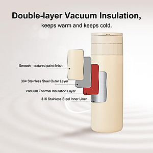 QINGHOU 12.8 Ounce Stainless steel cold cup,Insulated tumbler with lid,Cup holder compatible for travel,sports water bottle jug,Vacuum insulated tumbler thermos Cup (Black)