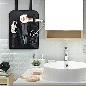 Wall Mount Hair Tool Organizer Bag Hair Dryer Storage Over The Door Blow Dryer Holder Hot Hair Tool Holder Hair Care & Styling Tool Holder for Bathroom