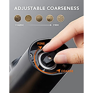 FORLIM Rechargeable Salt and Pepper Grinder Set with USB Base, Automatic Electric Pepper Mill, Adjustable Coarseness, with White LED Light, High Speed Grinding, One Hand Operation, 2 Mills