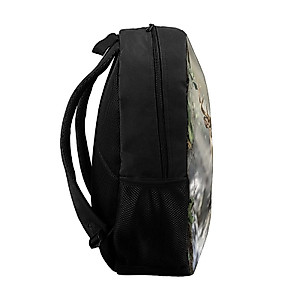 Real Tree Camouflage Deer 17 Inches Unisex Laptop Backpack Lightweight Shoulder Bag Travel Daypack