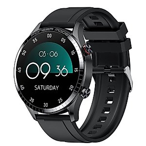 HOAIYO Smart Watches for Men Women (Call Receive/Dial), AMOLED Smartwatch with Heart Rate SpO2 Sleep Calories Counter, Waterproof Fitness Watch for Android iOS Phones (23Black, 1.5")