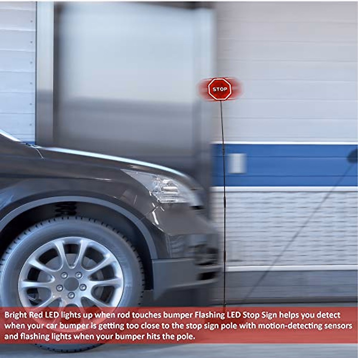 Ekarro Garage Parking Assist Led Flashing Garage Parking Sensor Perfect Target Indicator with Adjustable Height Guide Helper to Park All Vehicles No Hitting Walls Parking Flashlight System