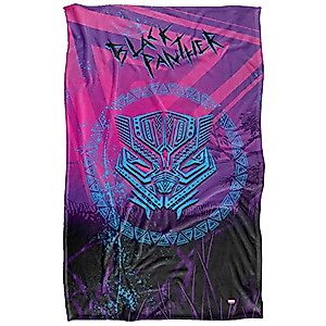 Marvel Black Panther Blanket, 36"x58", Neon Tribal, Silky Touch Super Soft Throw Blanket