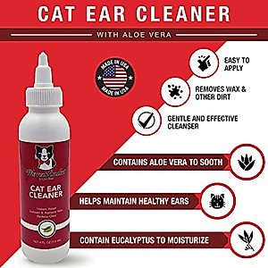 Warren London Cat Ear Cleaner | Ear Cleaning Solution for Cats and Kittens with Aloe Vera | Kitten Ear Cleaner & Ear Wash for Cats | Made in USA