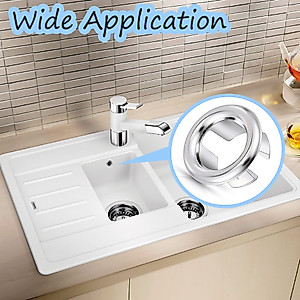 4 Pack Kitchen Bathroom Sink Overflow Ring Cover Bath Sink Hole Round Overflow Drain Cap Cover Insert in Hole Spares