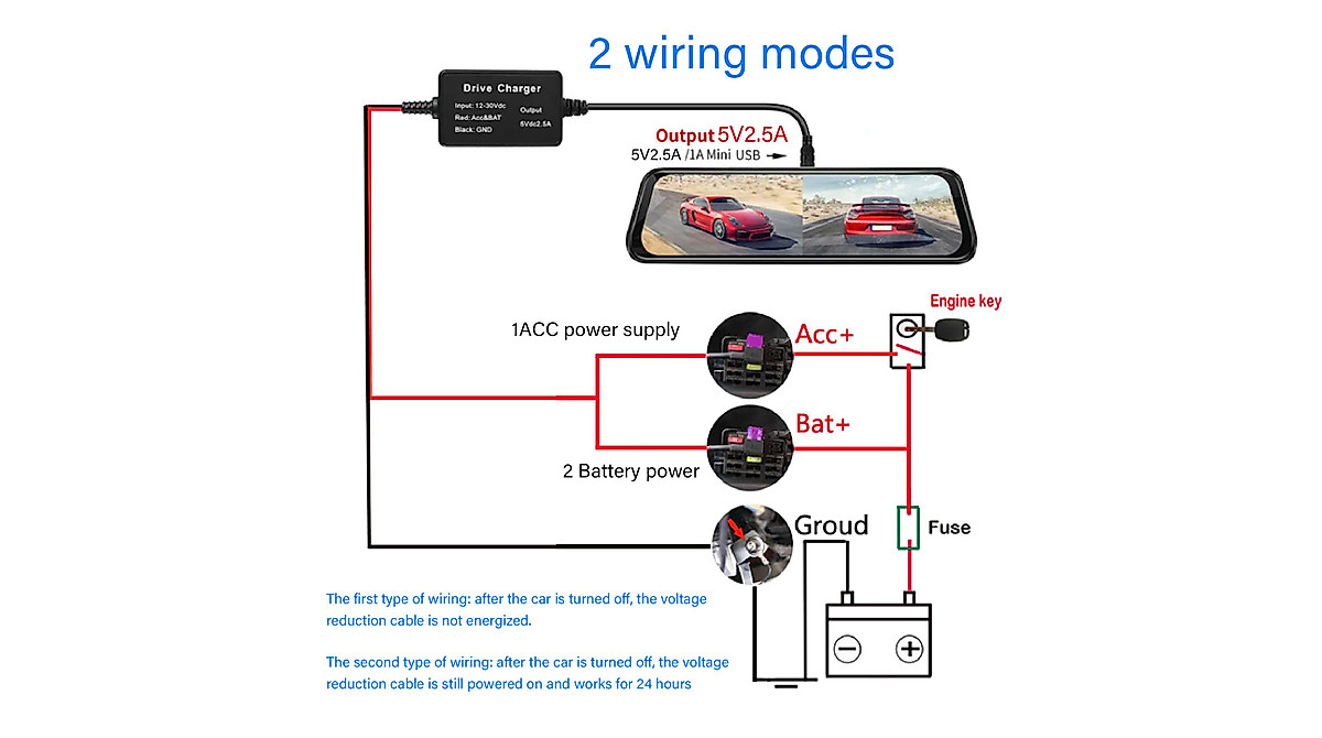 GPS Navigator Hard Wire Kit - Easy Installation & 24H Power