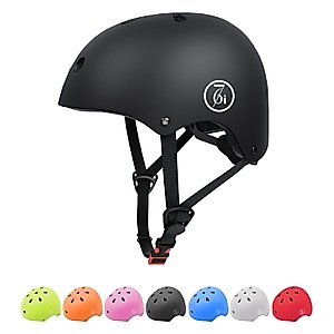 67i Bike Helmet Skateboard Helmet Adult Bike Helmet Skate Helmet Bicycle Helmet Men Women Scooter Helmet for Multi-Sports Bicycle Scooter Inline Roller Skate Rollerblading Cycling (Black)
