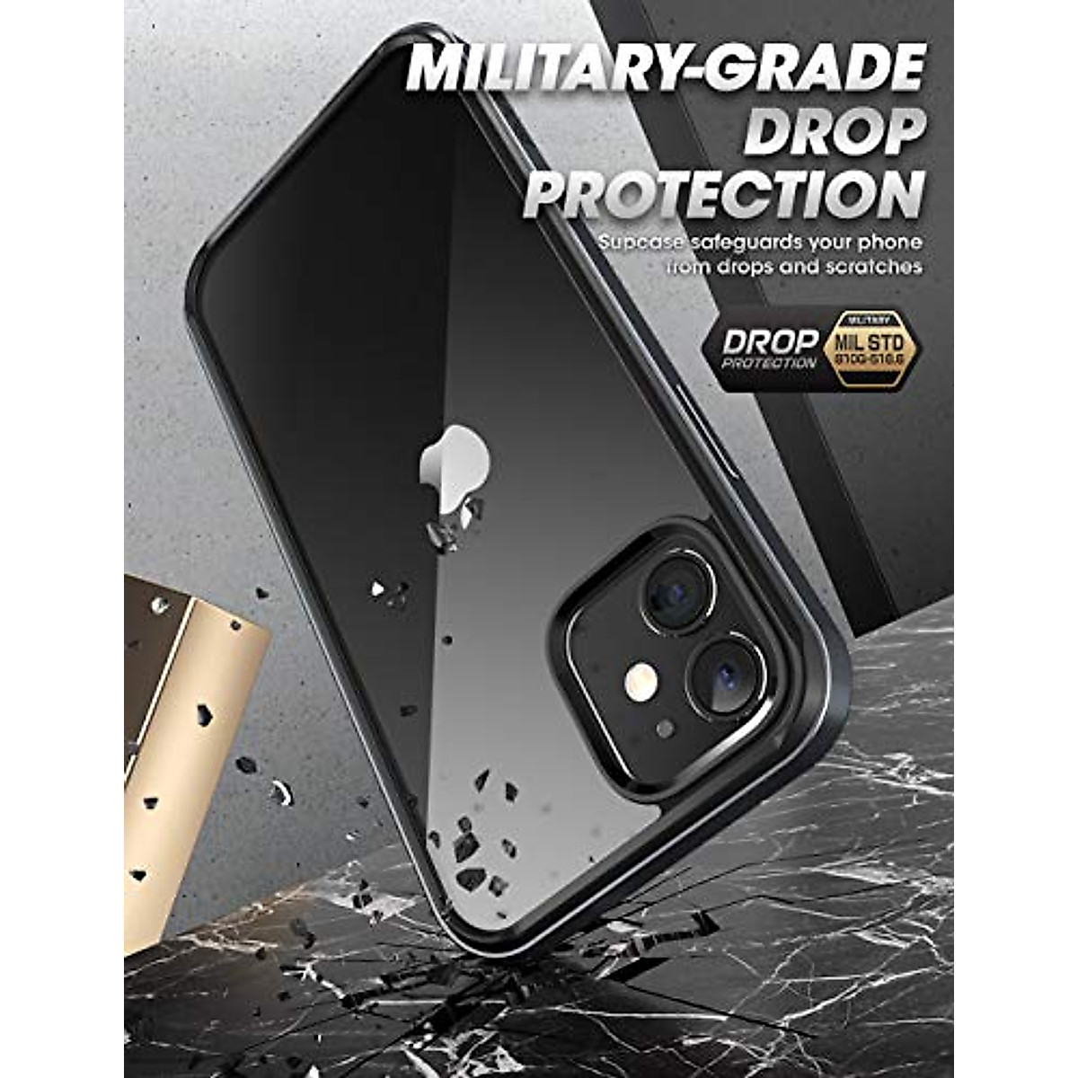 SUPCASE Unicorn Beetle Edge Series Case Designed for iPhone 11 (2019 Release) 6.1 Inch, Slim Frame Case with TPU Inner Bumper & Transparent Back (Black)