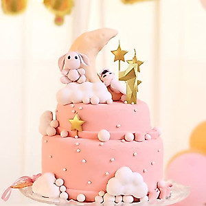 Golden Number 9 Birthday Candles and Star Birthday Candles 2.76 inch Birthday Cake Candles 3D Diamond Shaped Candles are Suitable for Birthday Parties and Anniversary Cake Decorations Candles(Gold 9)