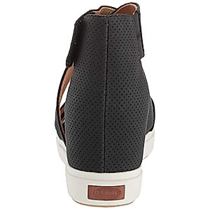 Dr. Scholl's Shoes Women's Sheena Wedge Sandal, Black Smooth Perforated, 8 M US