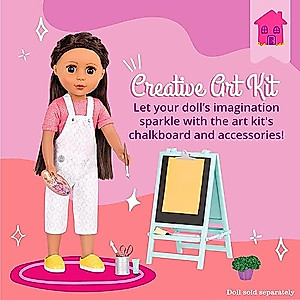 Glitter Girls by Battat – Creative Art Kit Chalkboard Easel Accessory Set – 14-inch Doll Clothes and Accessories for Girls Age 3 and Up – Children’s Toys, 14 inches , Black