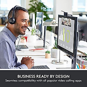 Logitech C920e HD 1080p Mic-Enabled Webcam, certified for Zoom, Microsoft Teams compatible, TAA Compliant + Litra Glow Premium LED Streaming Light with TrueSoft, adjustable monitor mount