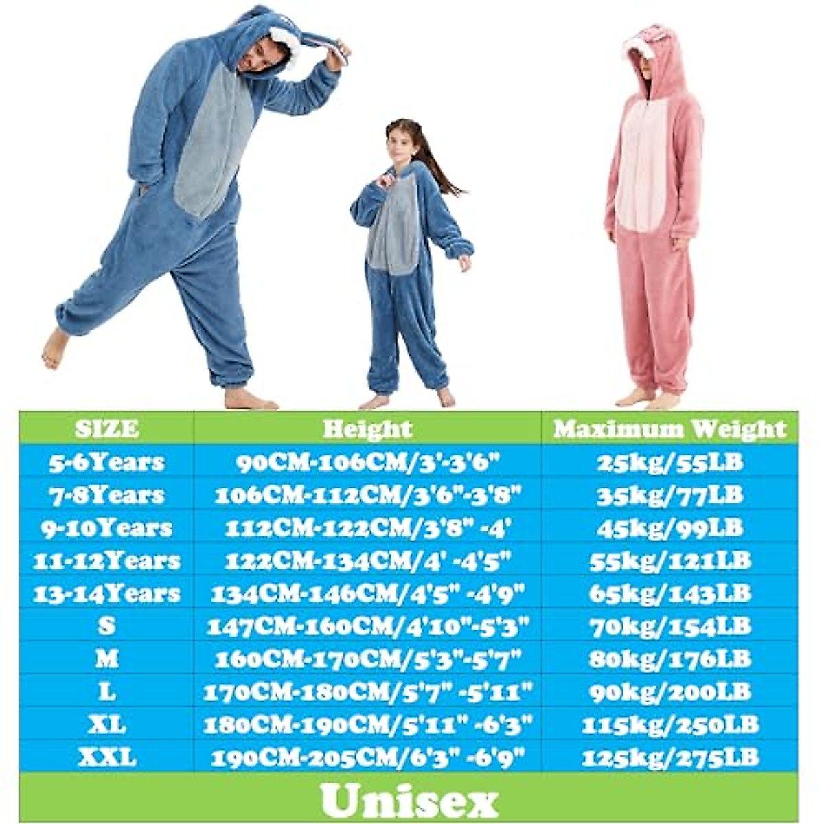 III HHONS Onesies Animal Adult Costume Pajamas Cosplay Halloween Onesie for Men Women