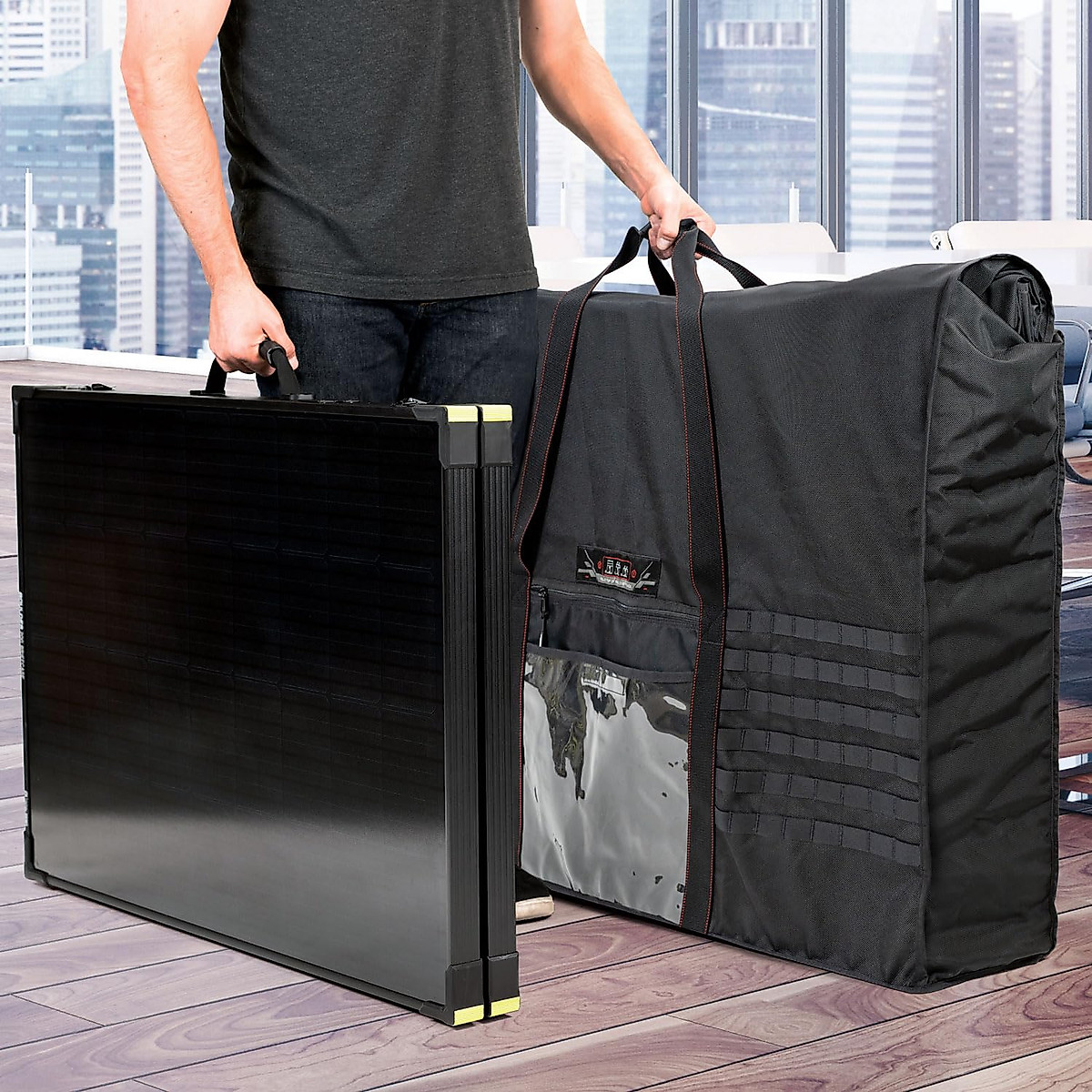 Mission Darkness Eclipse Faraday Bag for Solar Panels & Extra-Large Electronics // Military-Grade RF Shielding Case Designed for EMP CME Solar Flare Protection, Preppers, and Personal Security