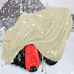 Heavy Duty 600D Oxford Fabric Snow Blower Cover - All Weather Premium Waterproof Dustproof UV Protection - Fit Most Electric Two-Stage Snow Blowers (51.2" L x 33.1" W x 40.2" H)