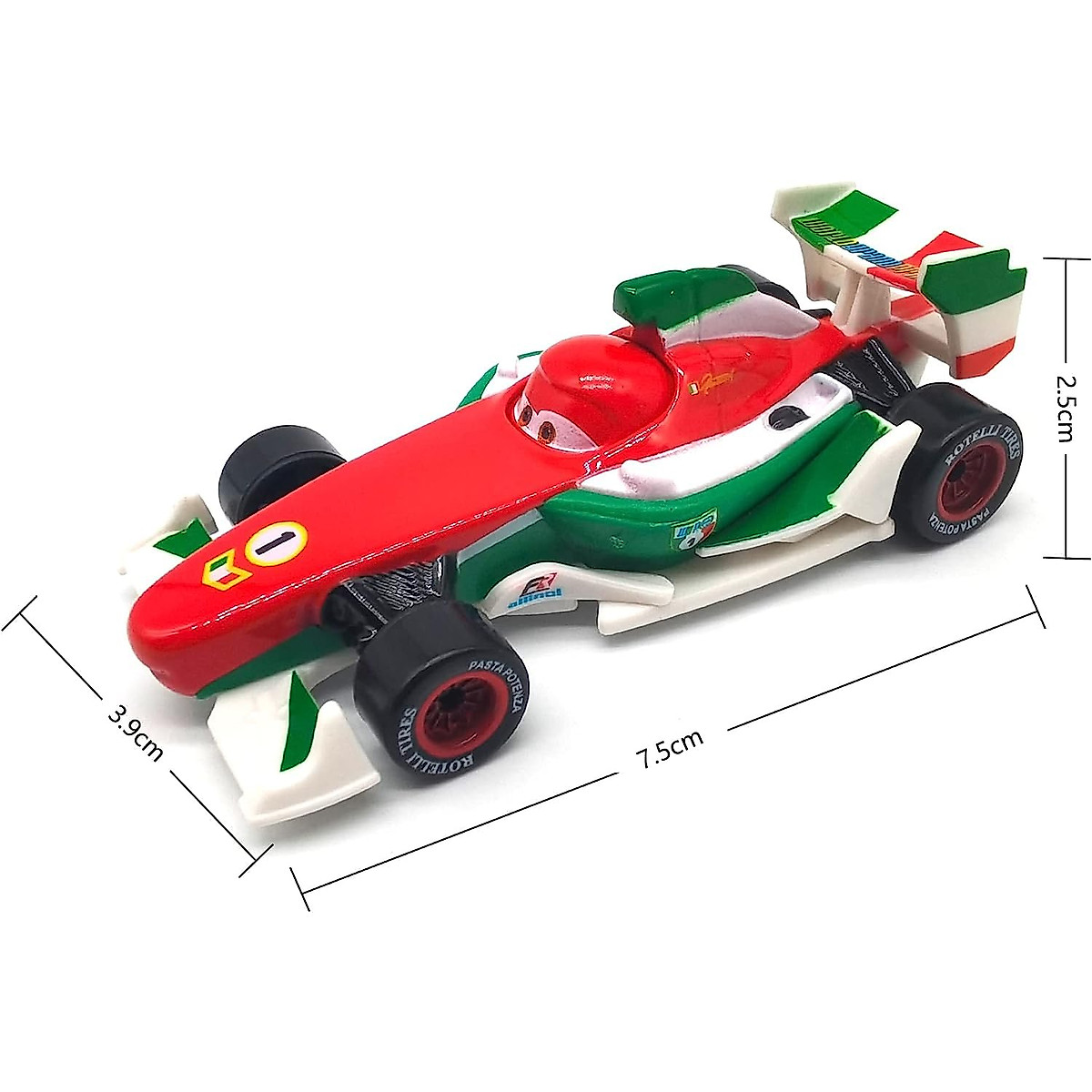 Flmenunu Movie Car Toy Francesco-F1 1:55 Scale Die-Casting Car Metal Alloy Boy Kid Toy