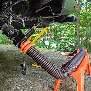 Camco RhinoFLEX 15' RV Sewer Hose Kit — Includes 4-in-1 Adapter, Clear Elbow, & Caps — Connects to 3″ Slip & 3″, 3 1/2″, 4″ NPT Threaded Sewer Connections (39770)