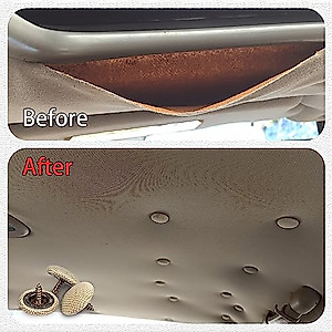 HAOBO 50PCS Car Roof Repair Rivets, Car Roof Headliner Repair Kit, Auto Roof Snap Rivets Retainer for Interior Ceiling Cloth Fixing Repair Buckle with Installation Tool, Universal for All Cars