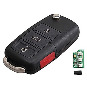 Beefunny Upgraded Flip Remote Car Key Fob 4 Button 315MHz 4D63 Chip for Ford, for Lincoln Town Car LS, for Mercury CWTWB1U331 (1)