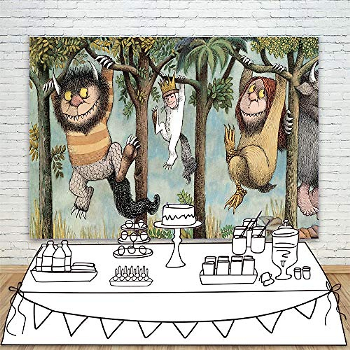 Where The Wild Things are Backdrop 5x3 King of All The Wild Things Baby Shower Background Happy Birthday Jungle Monsters Themd Backdrops