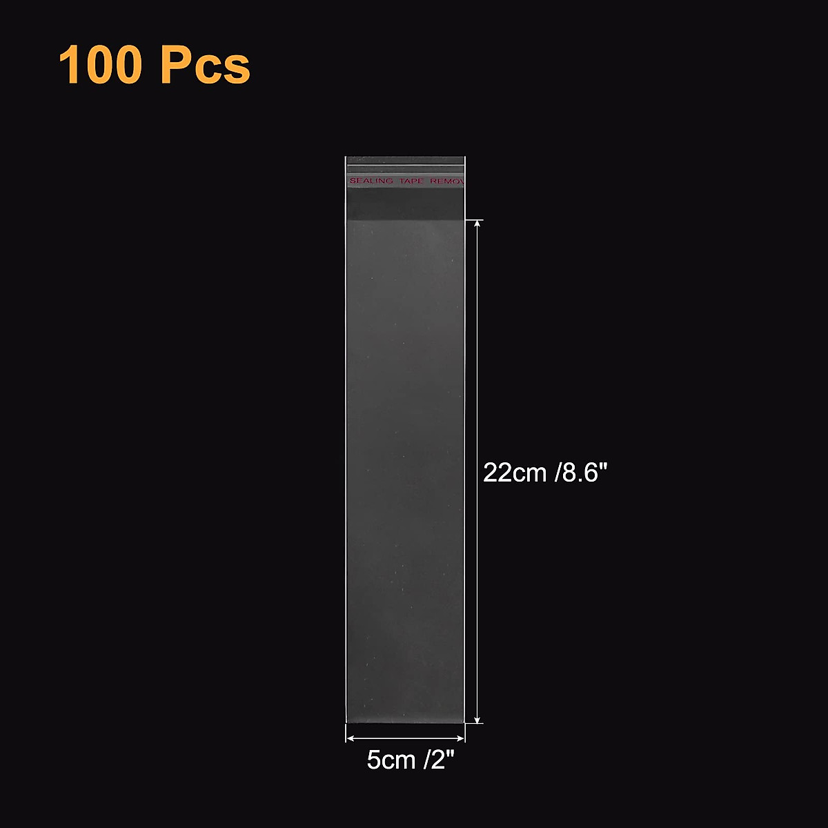 uxcell 100Pcs Clear Cello Bags, 2" x 8" Plastic Self Sealing OPP Cello Treat Bags Cello Poly Bags for Packing Cookies Candy Jewelry Gifts, Clear
